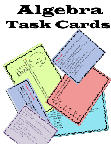 Algebra Task Cards | Teaching Resources