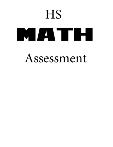 High School Math Assessment | Teaching Resources High School Math Assessment | Teaching Resources