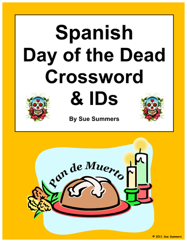 Spanish Day of the Dead Crossword Puzzle and Vocabulary | Teaching ...
