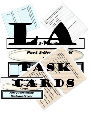 Language Arts Task Cards | Teaching Resources