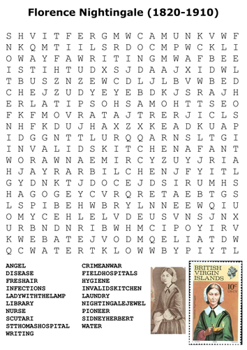 Florence Nightingale Word Search | Teaching Resources