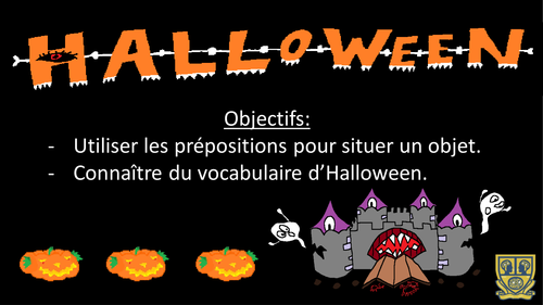 Halloween.FRENCH-Chateau Hanté-Prépositions | Teaching Resources