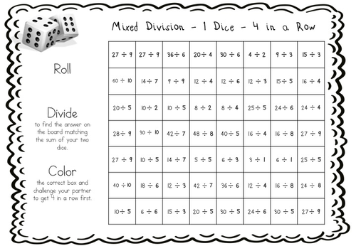 Division Dice Games | Teaching Resources