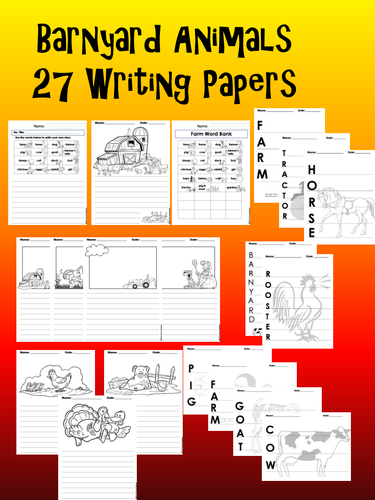 Farm Animal Writing Activities and Paper Pack | Teaching Resources