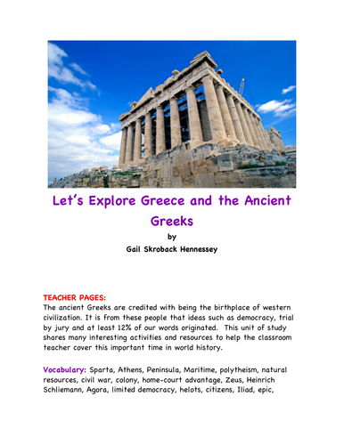 Greeks! Let's Learn about the Greeks and Greece(A Unit of Study ...