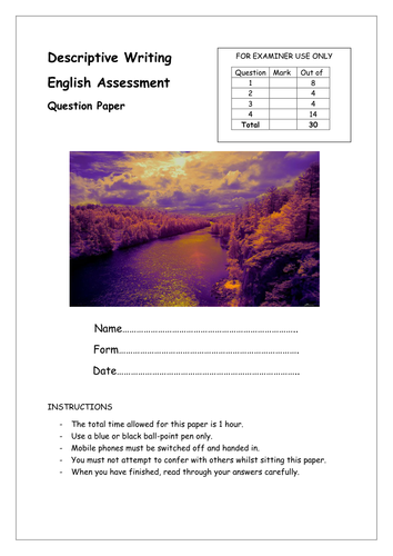 Descriptive Writing - Full Assessment including Insert and Mark Scheme ...