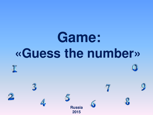 Game: “Guess the number” | Teaching Resources