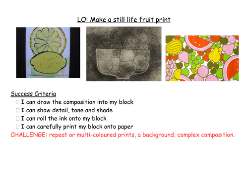 Still Life Fruit Prints | Teaching Resources