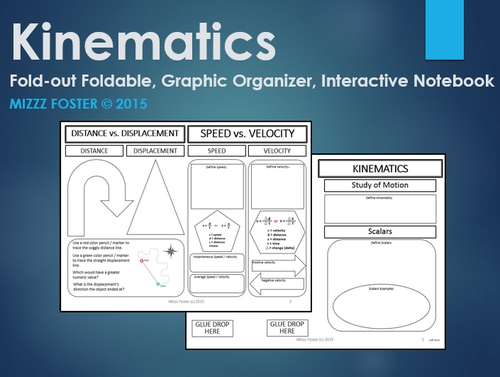 Kinematics Graphic Organizer, Interactive Notebook, Fold-out Foldable ...