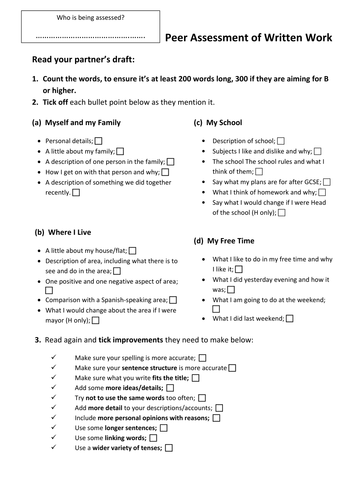 Peer Assessment and Next Steps for Writing Controlled Assesssment ...