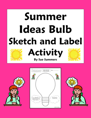Summer Ideas Bulb Sketch and Label Vocabulary Activity | Teaching Resources