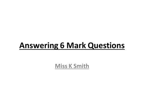 P2 6 Mark Questions BUSK | Teaching Resources