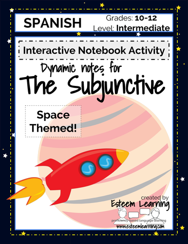 Spanish Subjunctive Notes for Interactive Notebook - Space and Alien ...