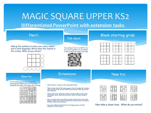 KS2 MAGIC SQUARE | Teaching Resources