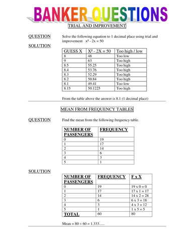 Grade B/C Borderline GCSE Homework Questions | Teaching Resources