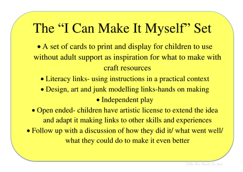 child-friendly instruction cards set MAKE IT MYSELF for DT/ art/ craft ...
