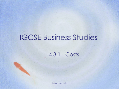 IGCSE Business Studies - Costs | Teaching Resources
