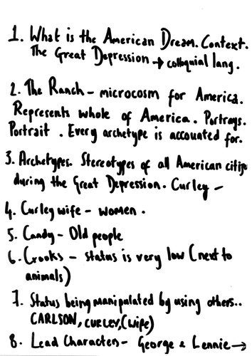 Of Mice and Men and The American Dream - essay preparation | Teaching ...