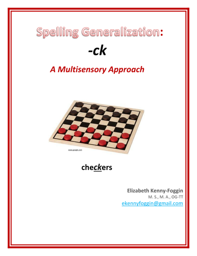 Know the Code: Spelling Rule "-ck" | Teaching Resources