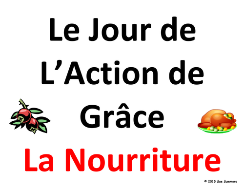 French Thanksgiving Food Word Wall - Jour de L'Action de Grâce ...