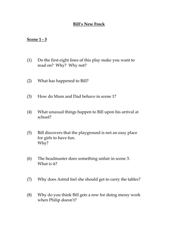 Bill's New Frock - play | Teaching Resources