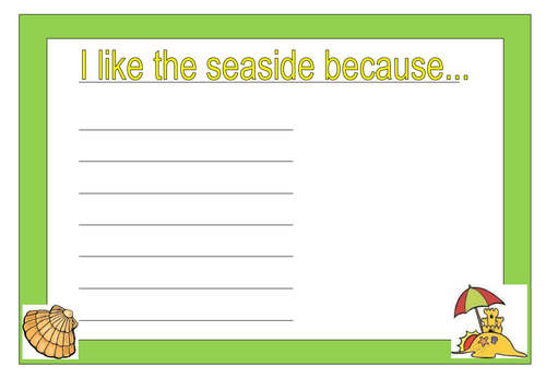 Seaside Writing Frames - Differentiated 3 ways | Teaching Resources
