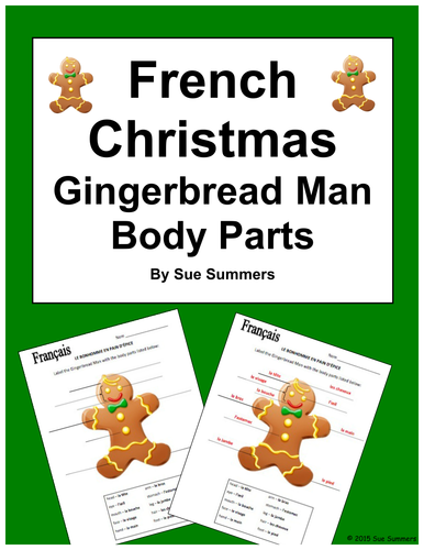 French Christmas Gingerbread Man and Body Parts - Noel | Teaching Resources