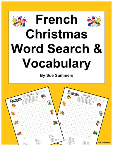 French Christmas Word Search Worksheet and Vocabulary | Teaching Resources