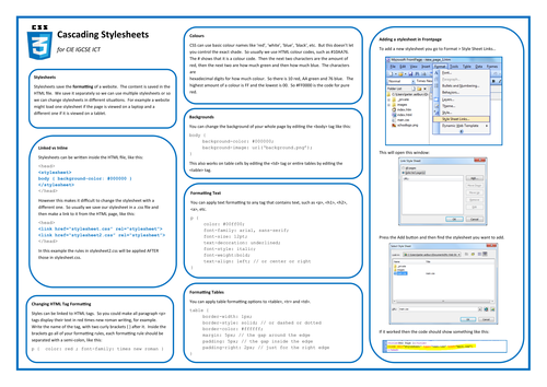 CSS Cheatsheet | Teaching Resources