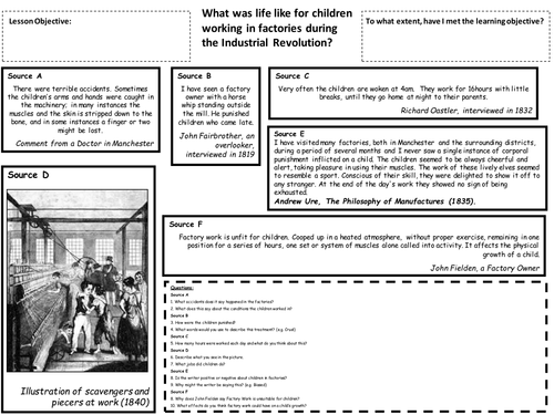 Industrial Revolution Children in Mills | Teaching Resources