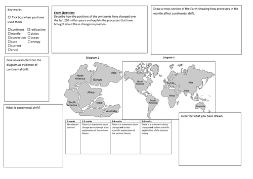 QWC Writing Frame with picture prompt - Plate Tectonics | Teaching ...