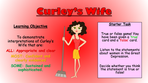 Of Mice and Men - Characterisation of Curley's Wife | Teaching Resources