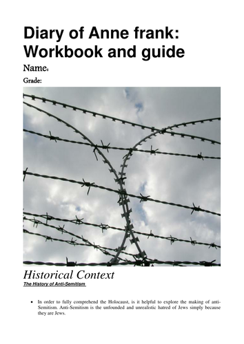 'Anne Frank: Diary of a Young Girl'/The Holocaust (Workbook and ...