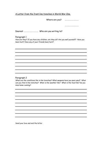 Trench letter | Teaching Resources