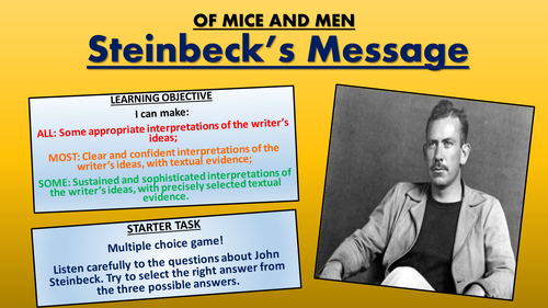 Of Mice and Men: Steinbeck's Message | Teaching Resources