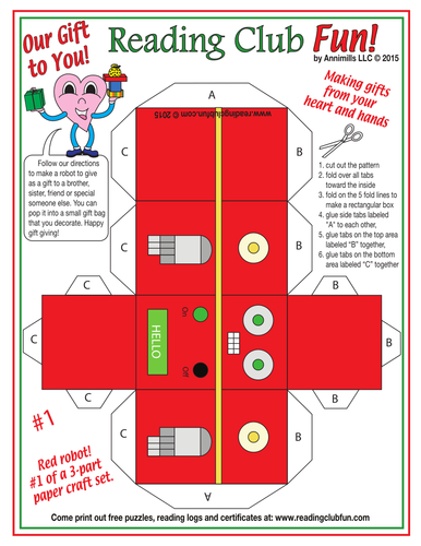 3D Robots! Folded Paper Crafts (Set of 3) by PuzzleFun - Teaching ...