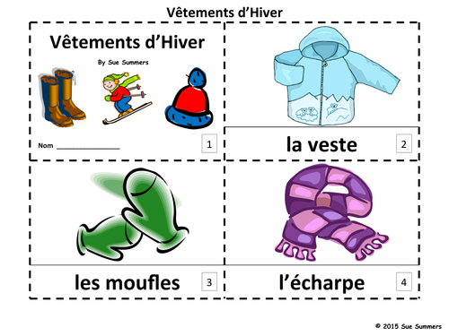 French Winter Clothing 2 Emergent Readers | Teaching Resources