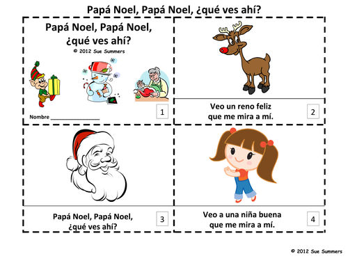 Spanish Christmas Papa Noel Que Ves Ahi 2 Emergent Readers | Teaching ...