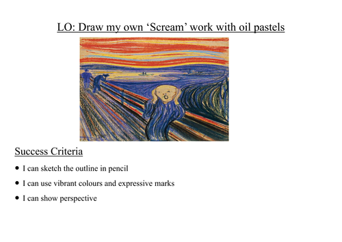 Scream Edvard Munch Oil Pastels | Teaching Resources