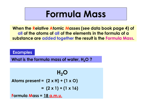 Formula mass, moles and % by mass worksheets by gerwynb - Teaching ...