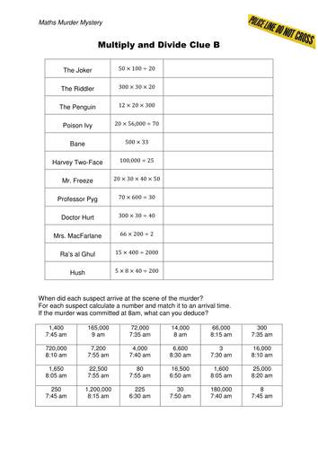 Multiply and Divide by 10, 200 etc. worksheet | Teaching Resources