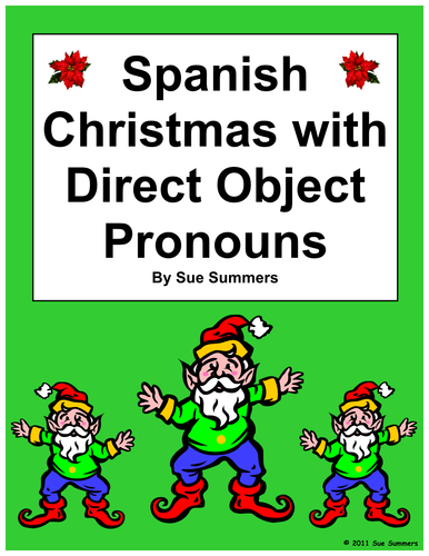 Spanish Christmas Vocabulary and Direct Object Pronouns Sentences ...