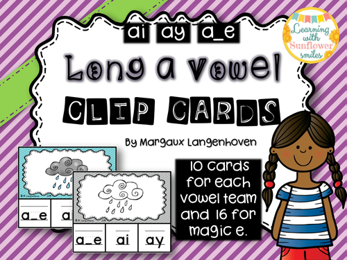 Long A Vowel Clip Cards | Teaching Resources