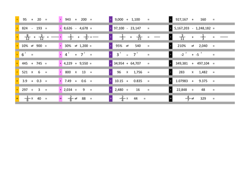 Year 6 Arithmetic Test Revision - for use on Interactive Whiteboard ...