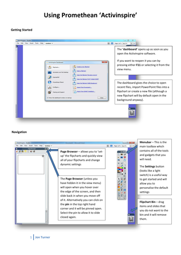 Promethean "ActivInspire" Beginners Guide | Teaching Resources