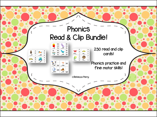 Phonics Bundle – 230 cards!! Read and Clip – Phonics & Fine Motor ...