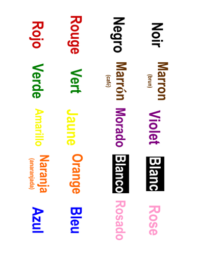 French & Spanish Colors Memory Matching Game | Teaching Resources