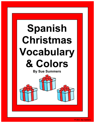 Spanish Christmas Colors Worksheet & Vocabulary List - NAVIDAD ...