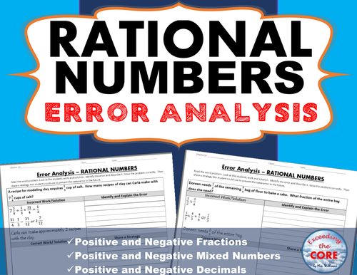 RATIONAL NUMBERS (Fractions and Decimals) Error Analysis (Find the ...