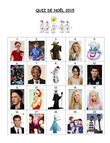 Christmas Picture Quiz 2015 | Teaching Resources